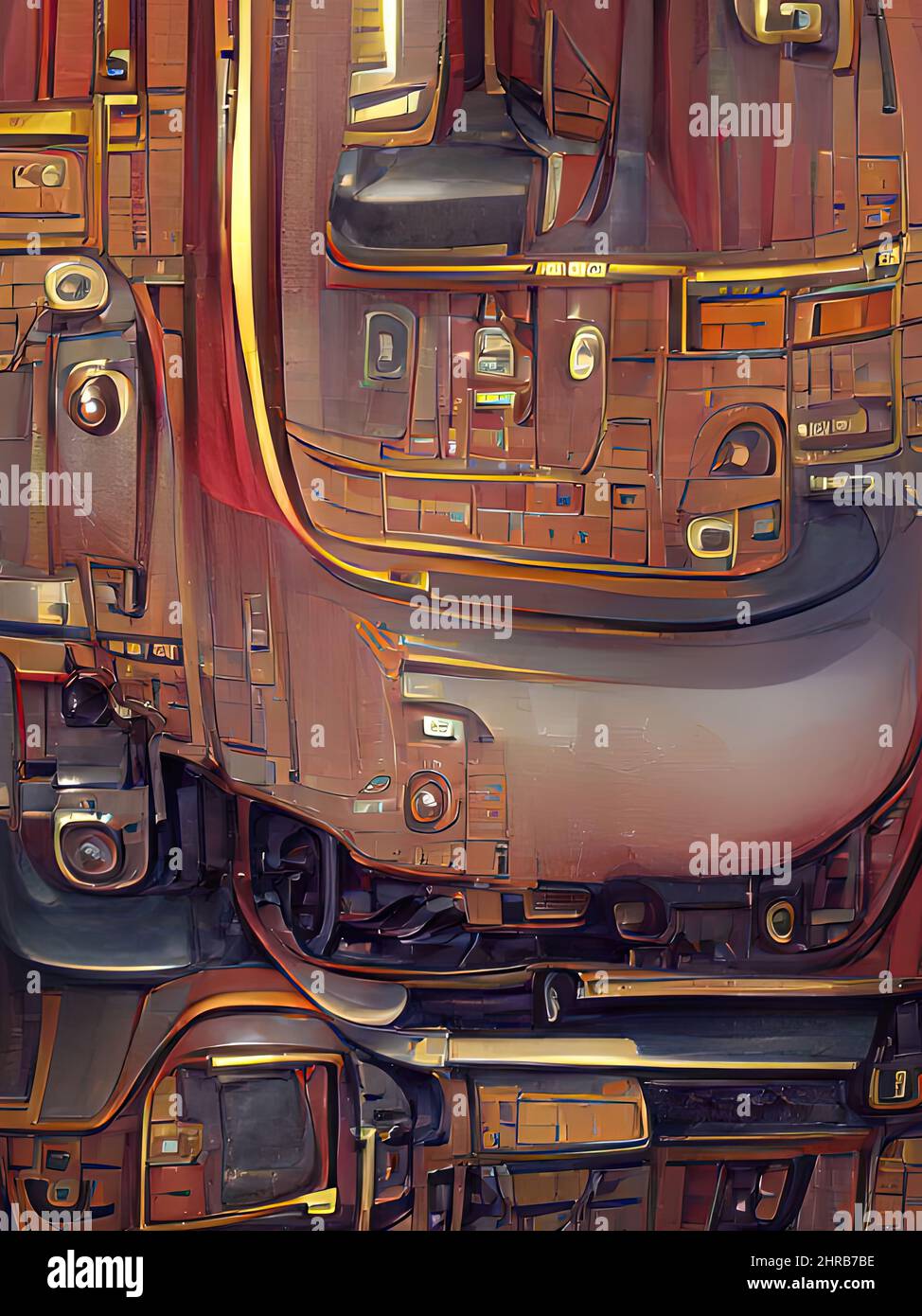 Beautiful colored drawing of steampunk machines Stock Photo - Alamy