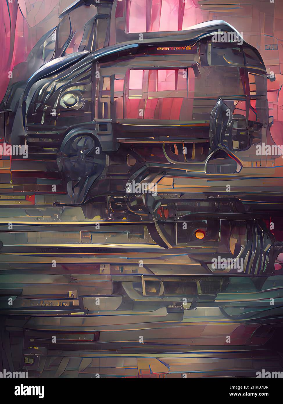 Beautiful colored drawing of steampunk machines Stock Photo - Alamy