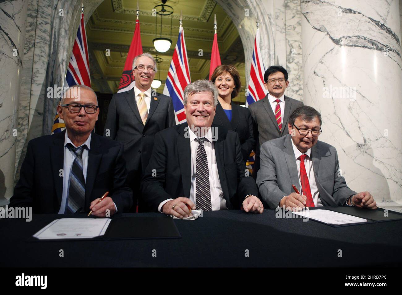 Chief Councillor Harold Leighton (front row, left to right), Minister ...