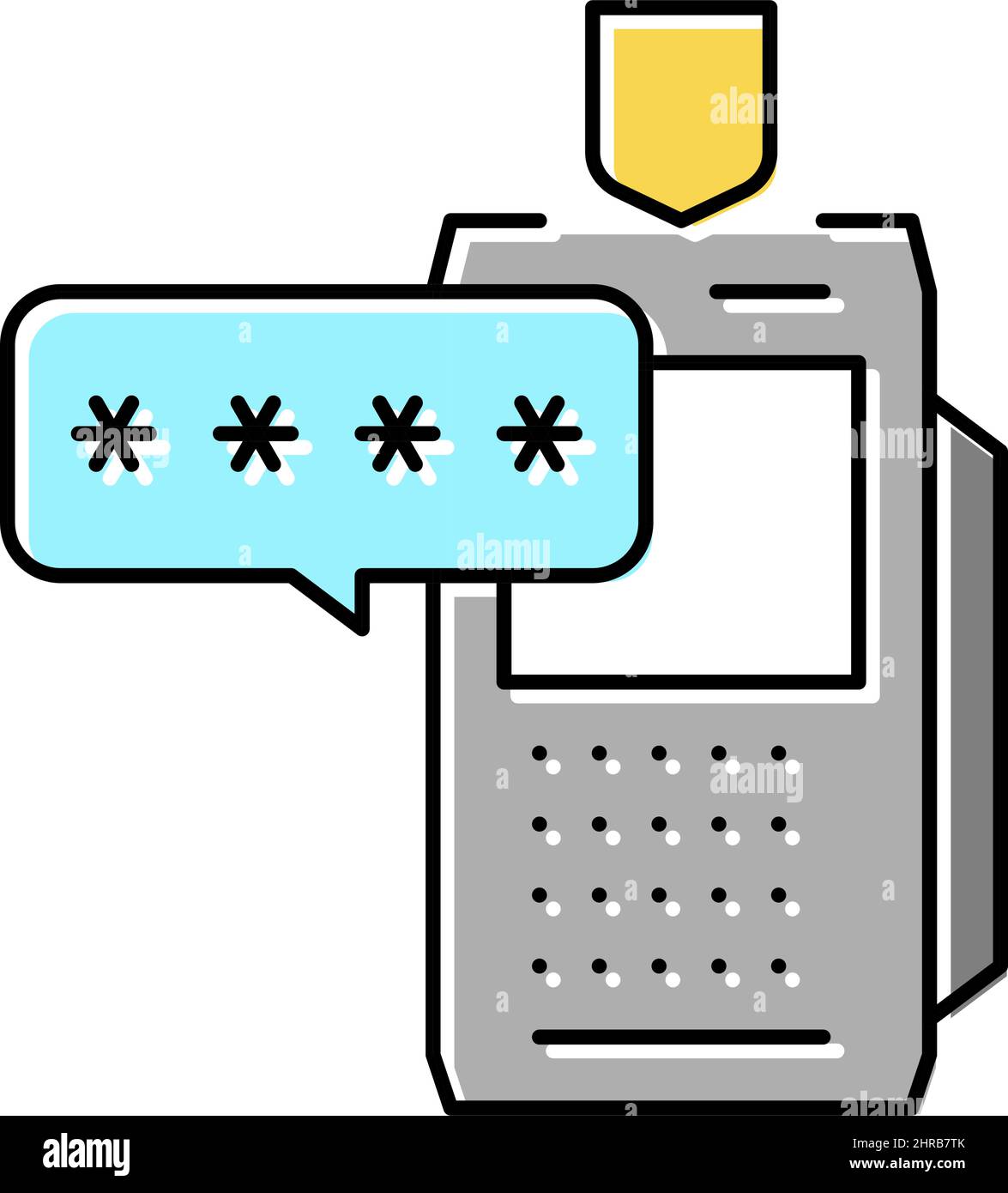pin code for pay pos terminal color icon vector illustration Stock ...