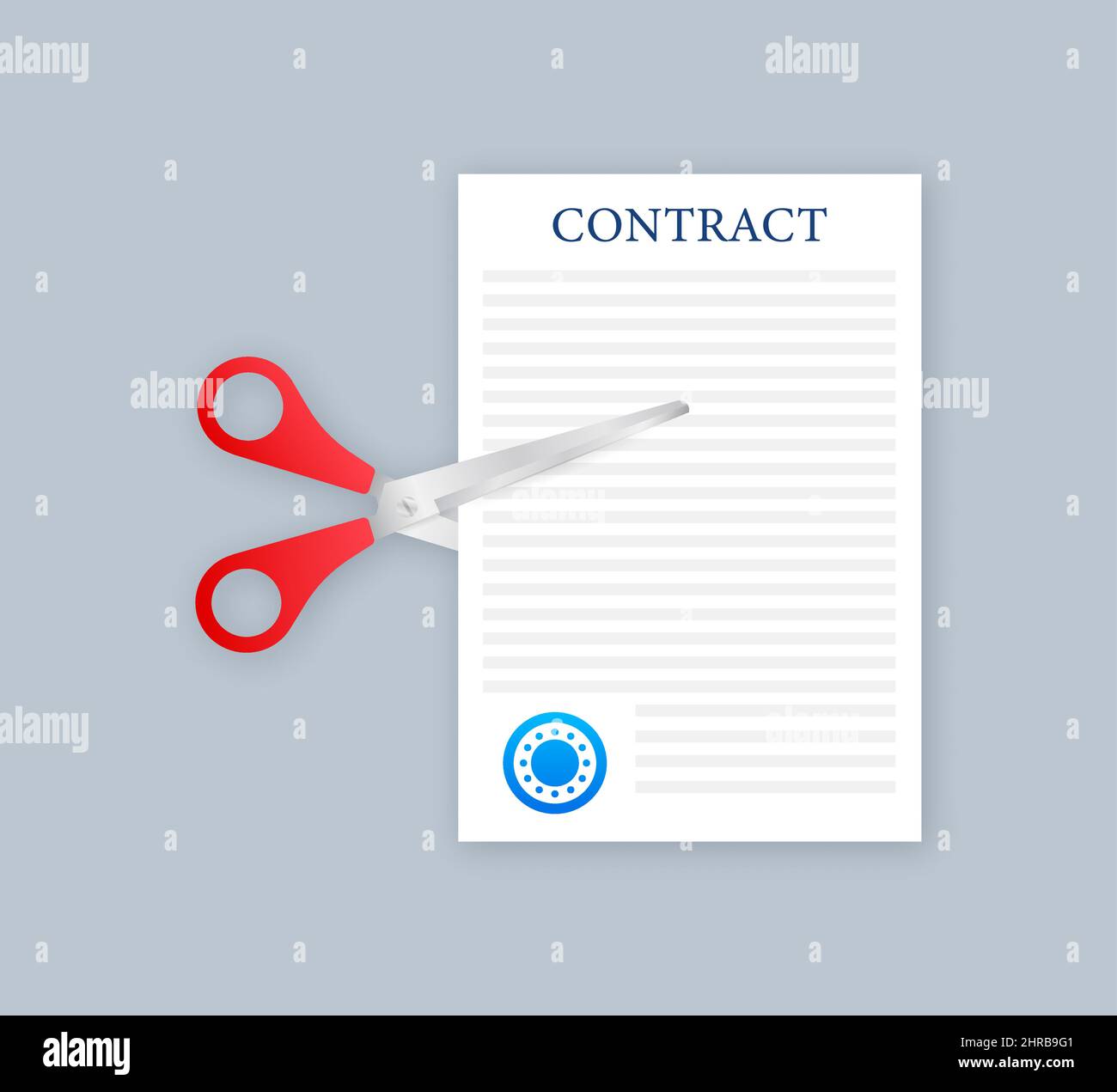Businessman hands tearing apart contract document. Vector illustration ...