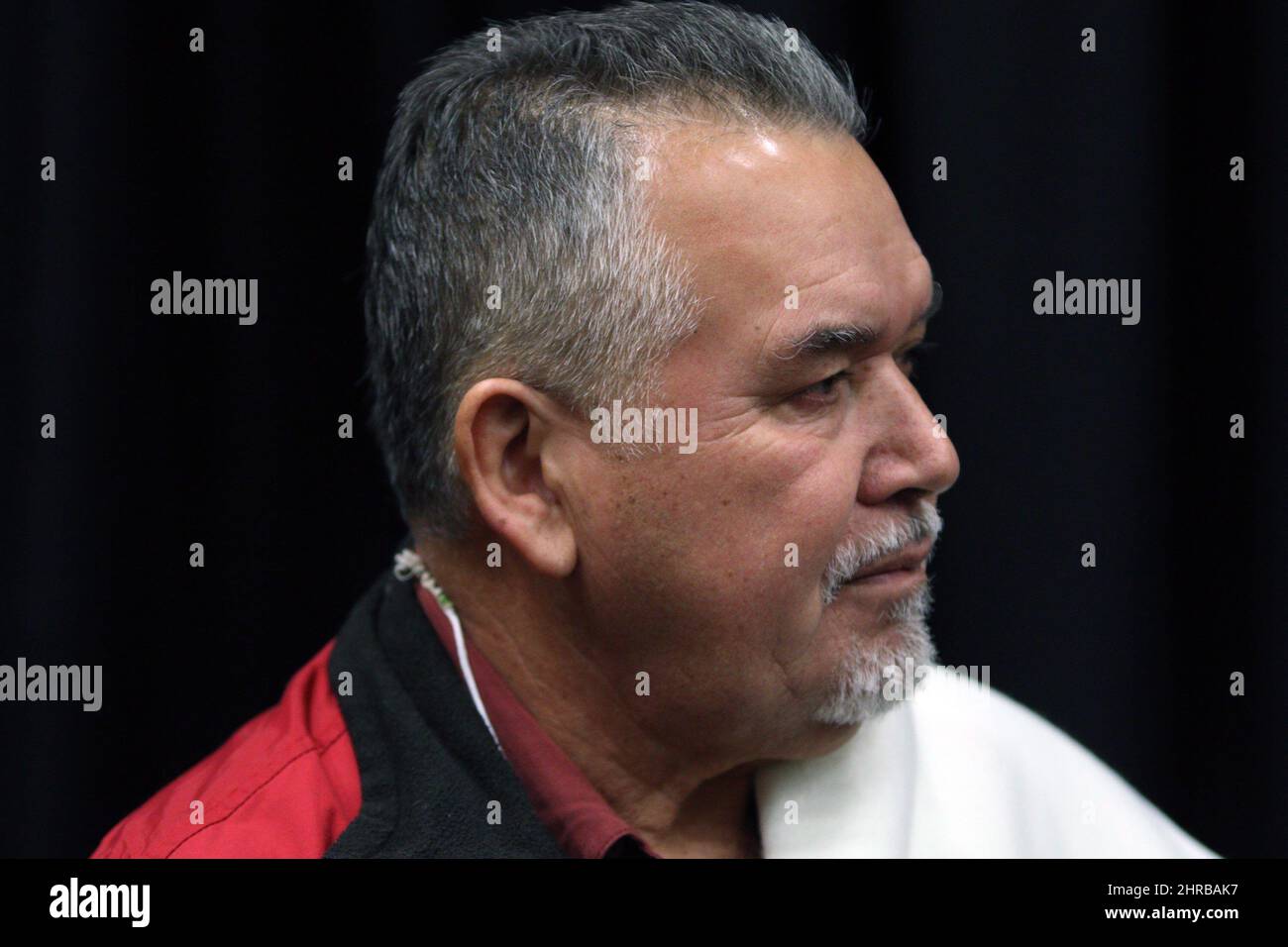 John Elliot, a respected elder of the Tsartlip First Nation looks on ...