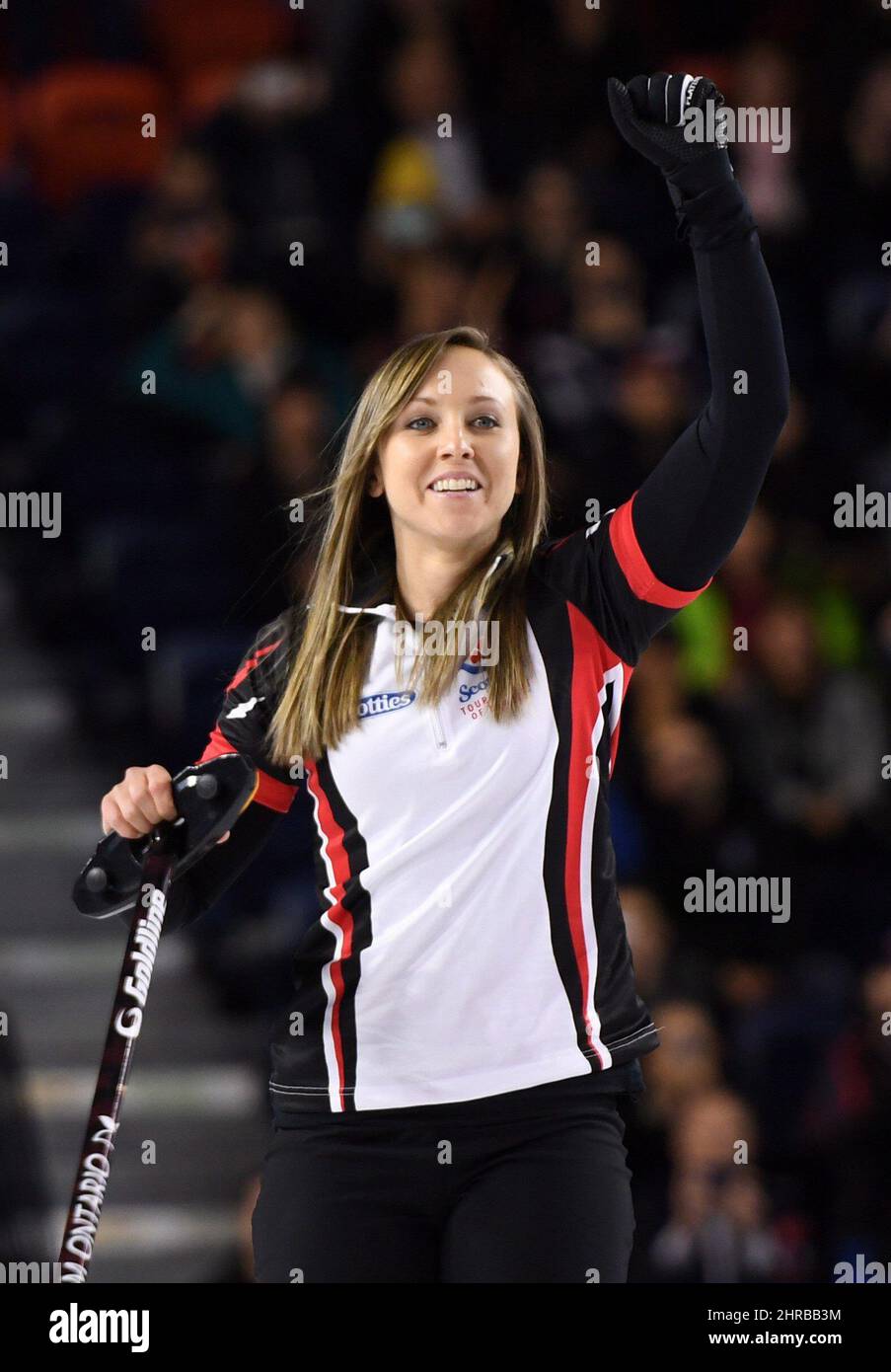 Ontario skip Rachel Homan celebrates after defeating Manitoba in the ...