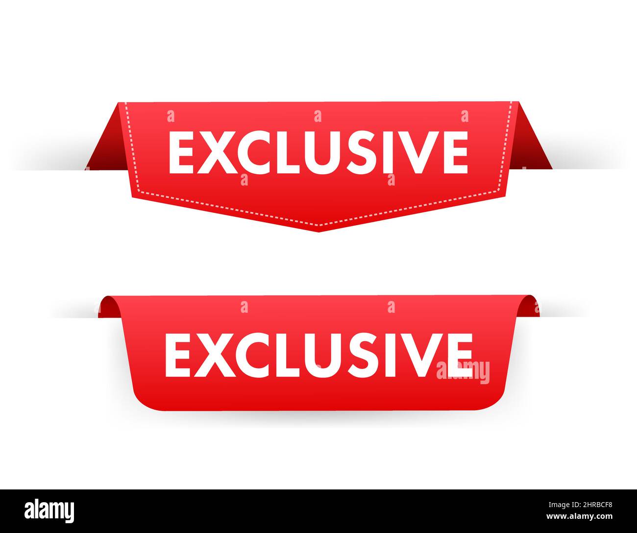 Red exclusive ribbon. Quality design element. Price tag. Vector stock ...