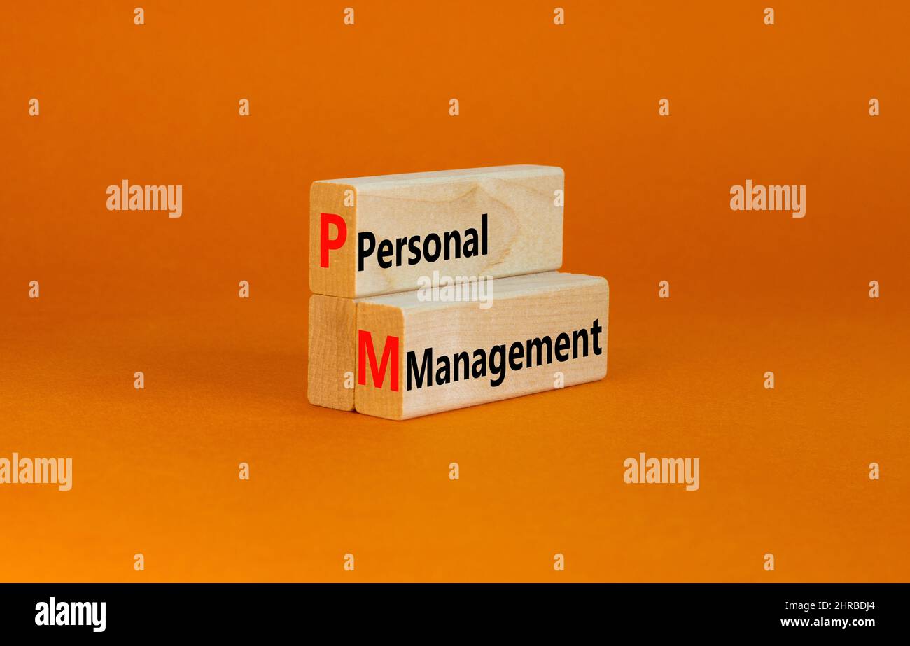 PM Personal management symbol. Concept words PM Personal management on ...