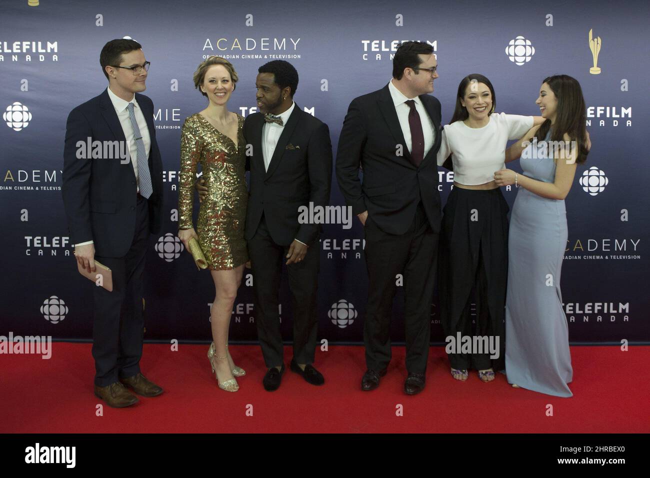 The cast of "Orphan Black" arrive on the red carpet at the 2017 ...