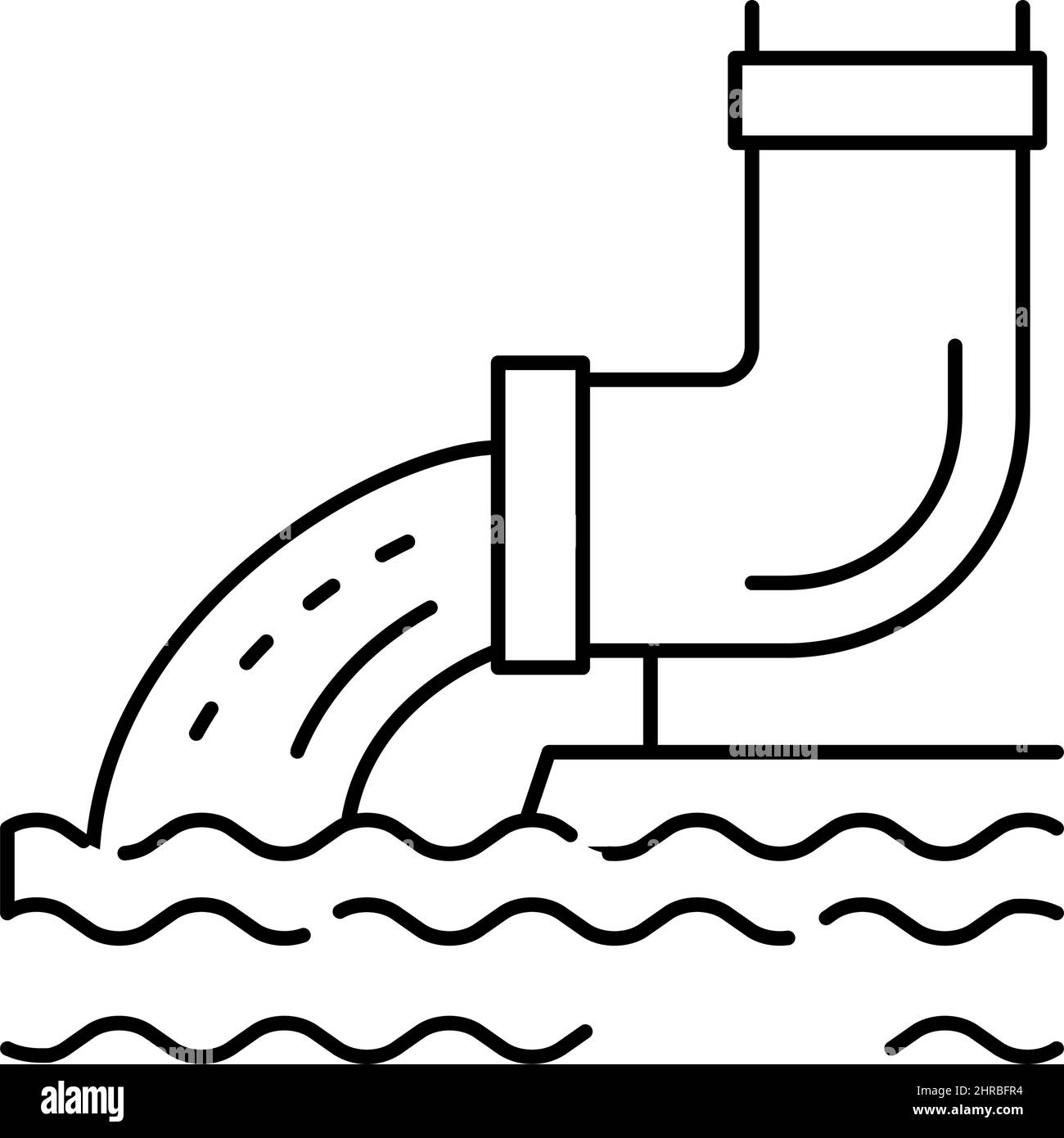 Water flowing from irrigation pipe Stock Vector Images - Alamy