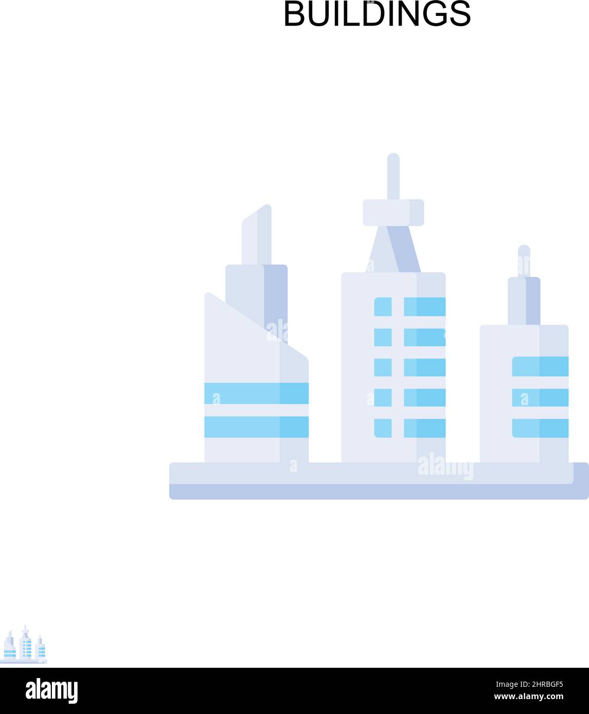 Buildings Simple vector icon. Illustration symbol design template for ...