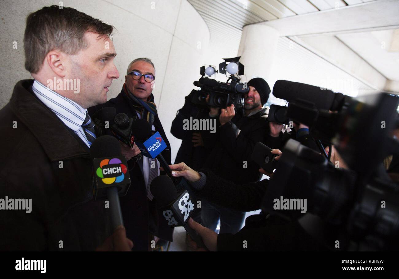 Scott Reid, lawyer for Justin Kuijer, speaks outside of the Robert S. K ...