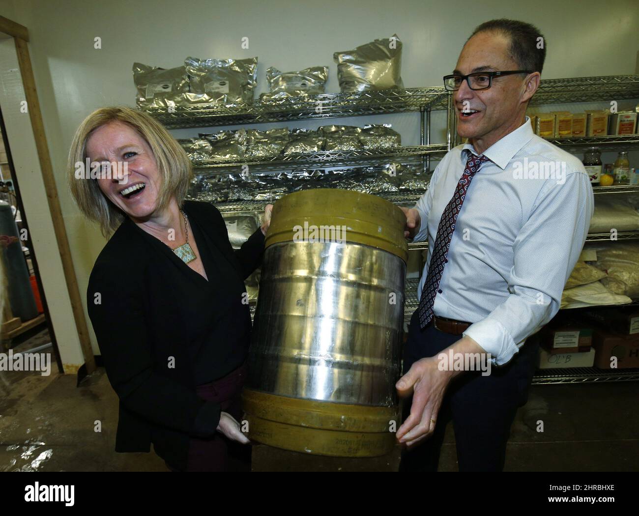 Alberta Premier Rachel Notley and Alberta Minister of Finance Joe Ceci ...