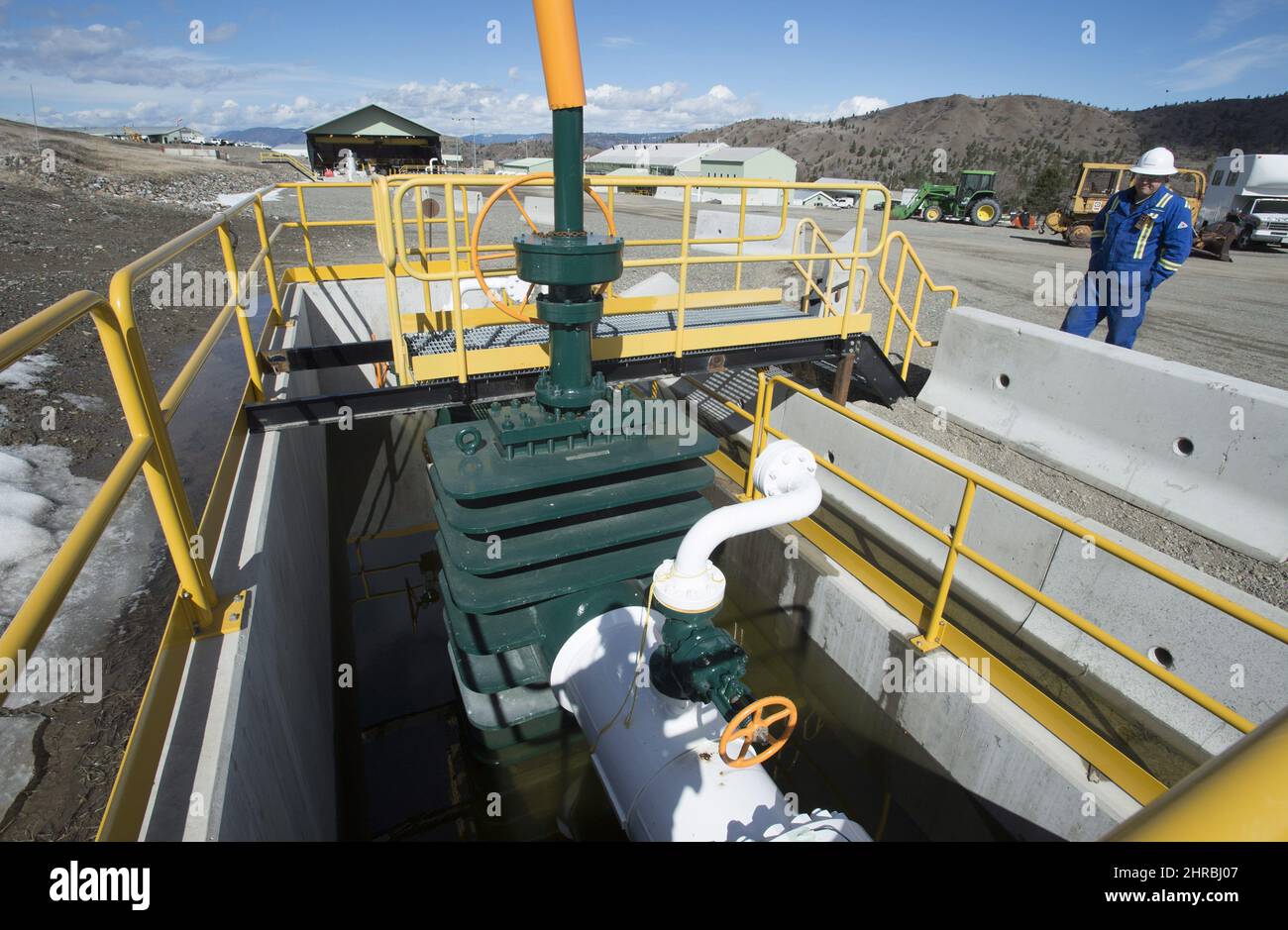 The mainline check and block valves are pictured at the Transmountain ...