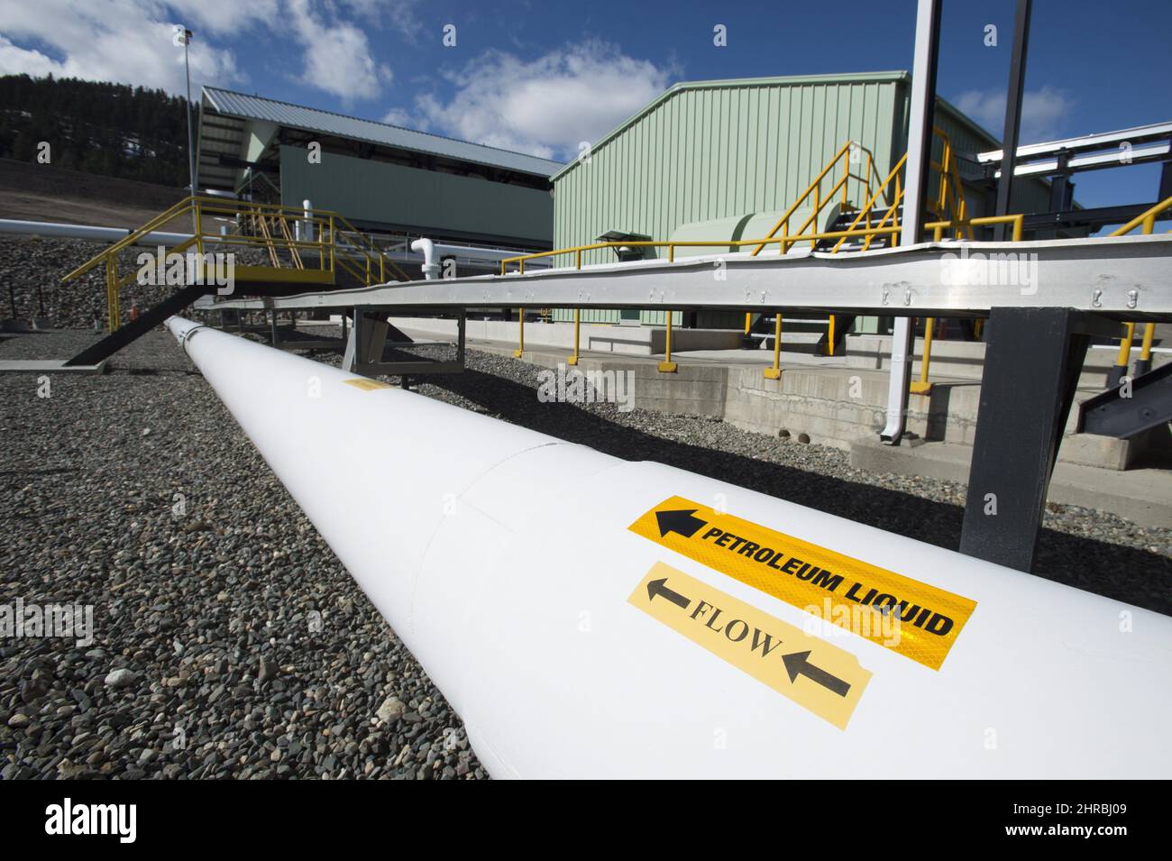 Station pipeline is seen at the Transmountain facility in Kamloops, B.C ...