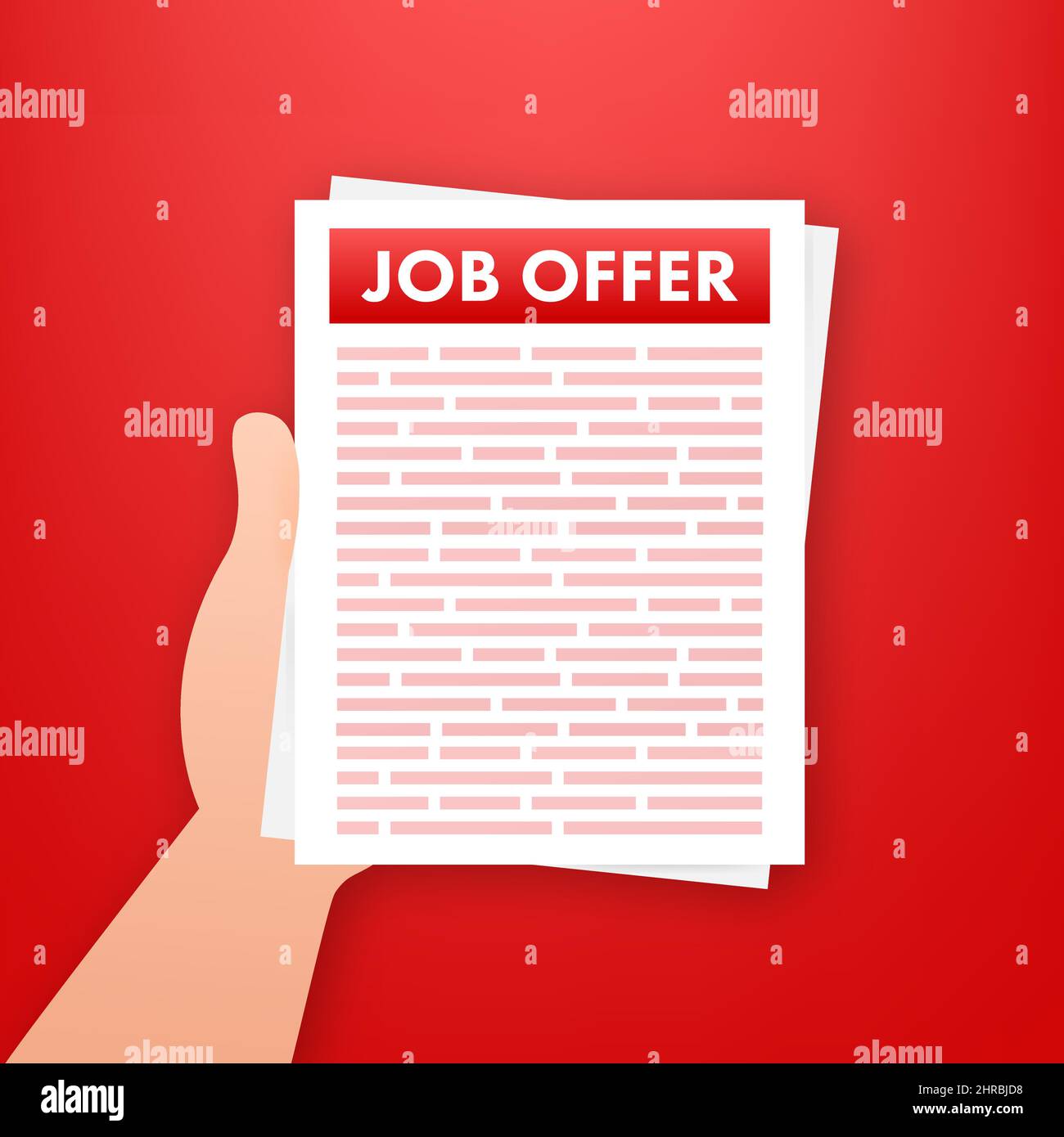 Hand and Document with Job offer. Recruitment, Candidates. Work search ...