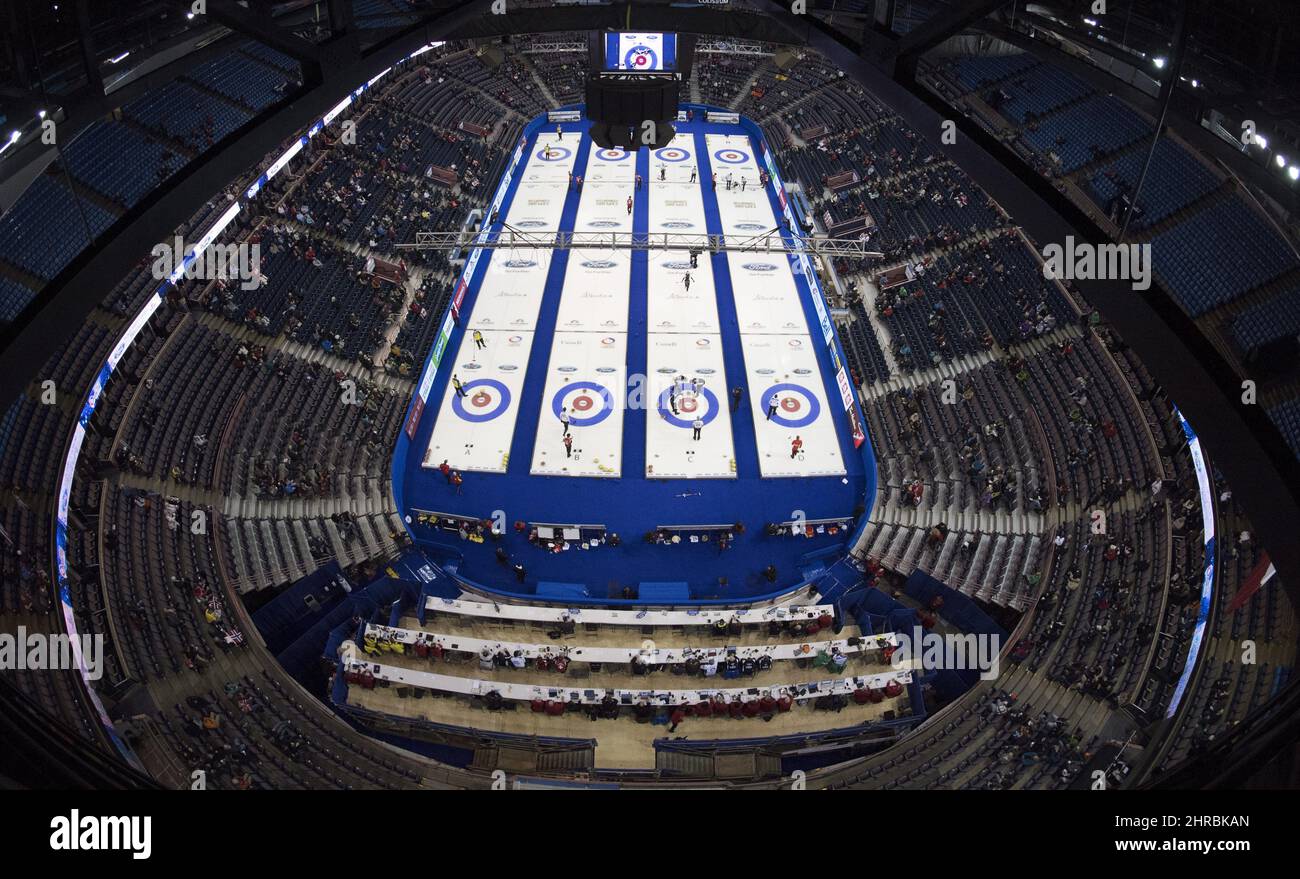 The ice sheets are seen from the rafters of Northlands coliseum during ...