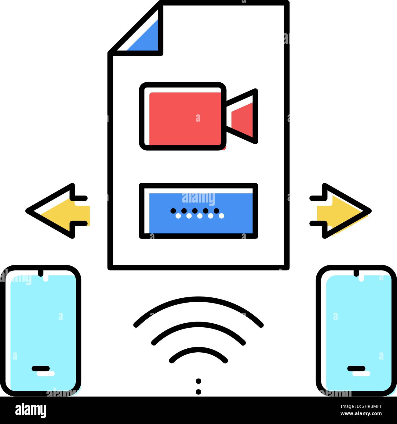 video file send to phone color icon vector illustration Stock Vector ...