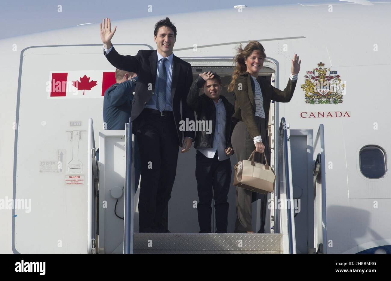Canadian Prime Minister Justin Trudeau and his wife Sophie Trudeau and ...