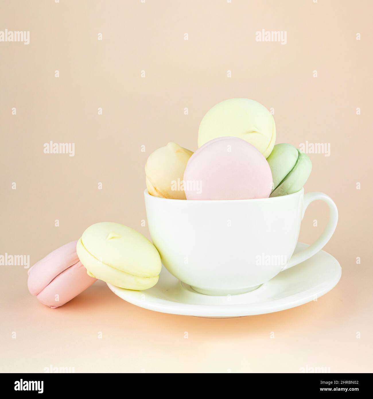 Gourmet Colored marshmallows looks like Macaroon Cookies in porcelain ...