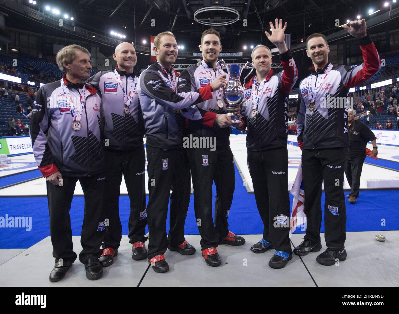 Team Canada, left to right, coach Jules Owchar, alternate Tom Sallows ...