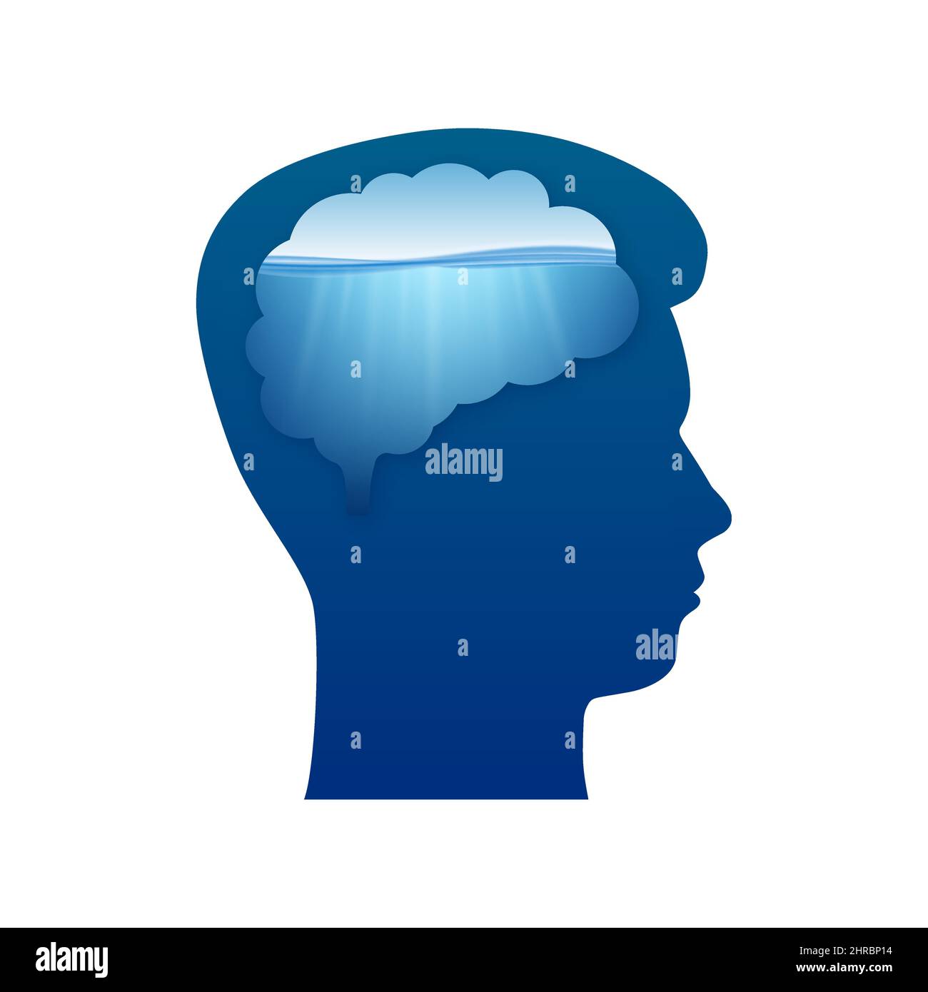 Drink water. Water inside of the human brain. Vector stock illustration ...