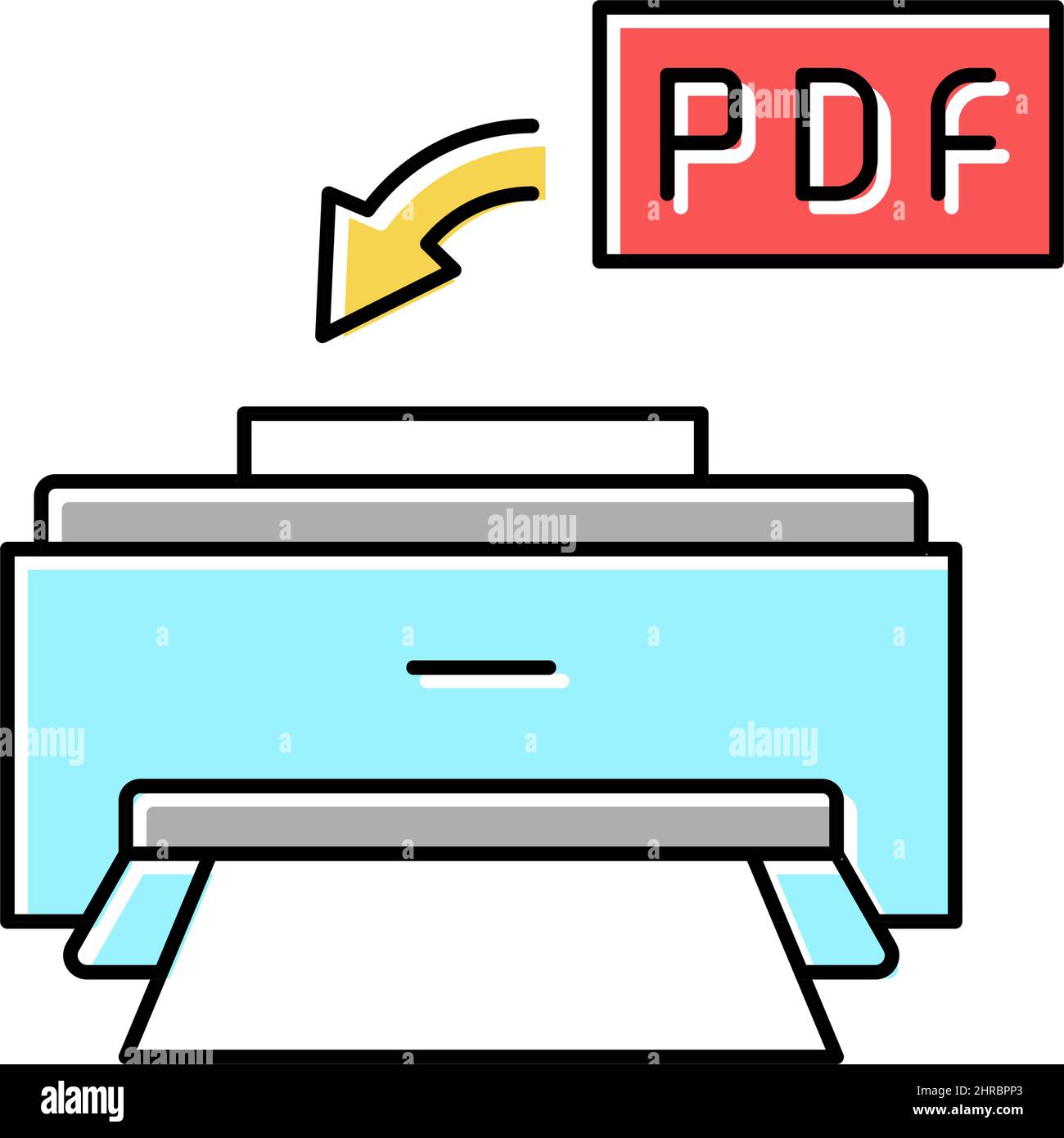 printing pdf file color icon vector illustration Stock Vector Image ...