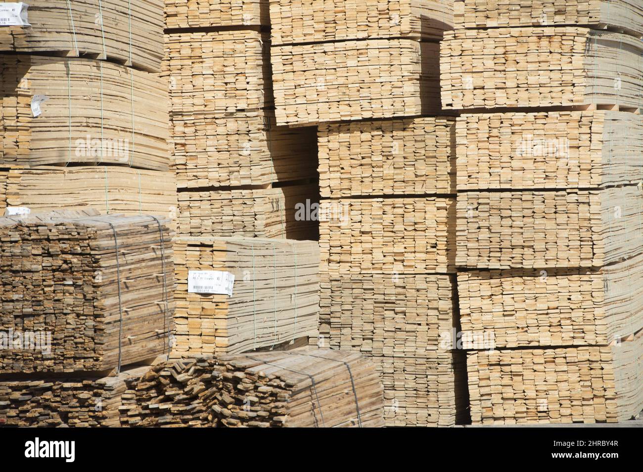 Stacks of lumber are pictured at NMV Lumber in Merritt, B.C., Tuesday ...
