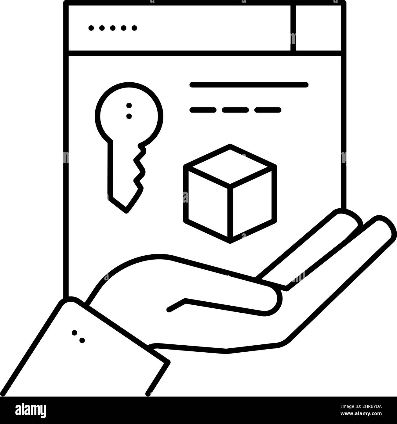 security digital processing line icon vector illustration Stock Vector ...