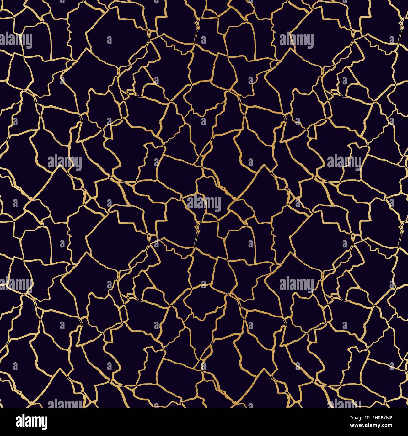 kintsugi art seamless pattern with gold thin lines and abstract shards ...