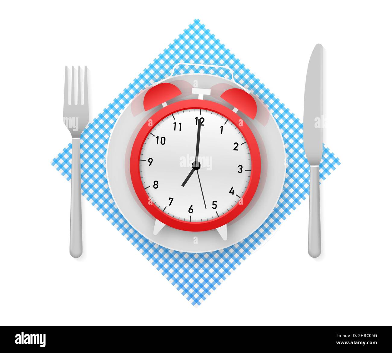 Flat icon with lunch time and hand with tray on white background for ...