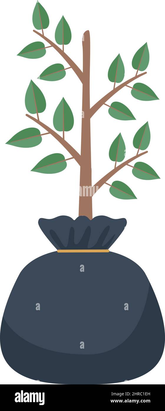 plant tree in bag Stock Vector Image & Art - Alamy