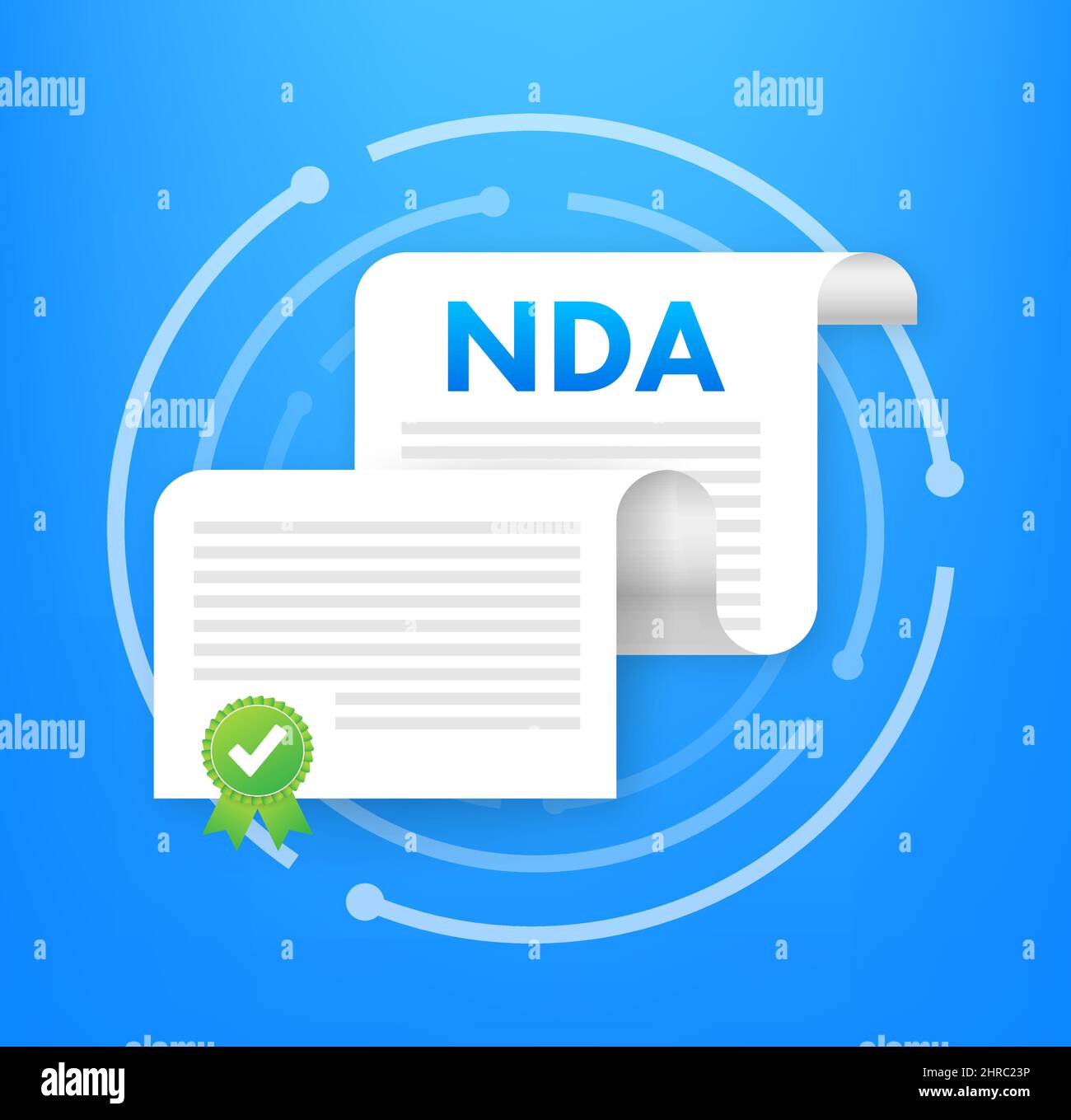 NDA Document, Non disclosure agreement, Privacy document. Vector stock ...