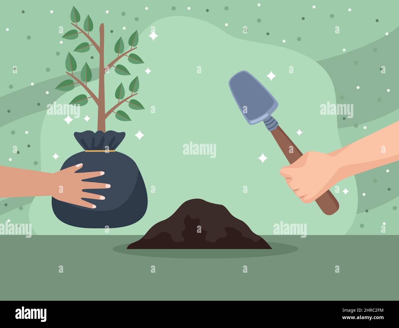 hands planting tree Stock Vector Image & Art - Alamy