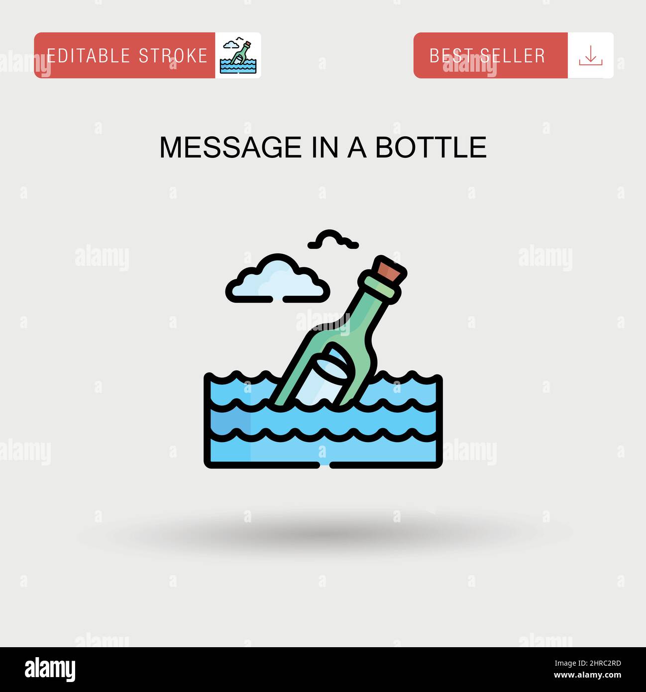 Message in a bottle Simple vector icon Stock Vector Image & Art - Alamy