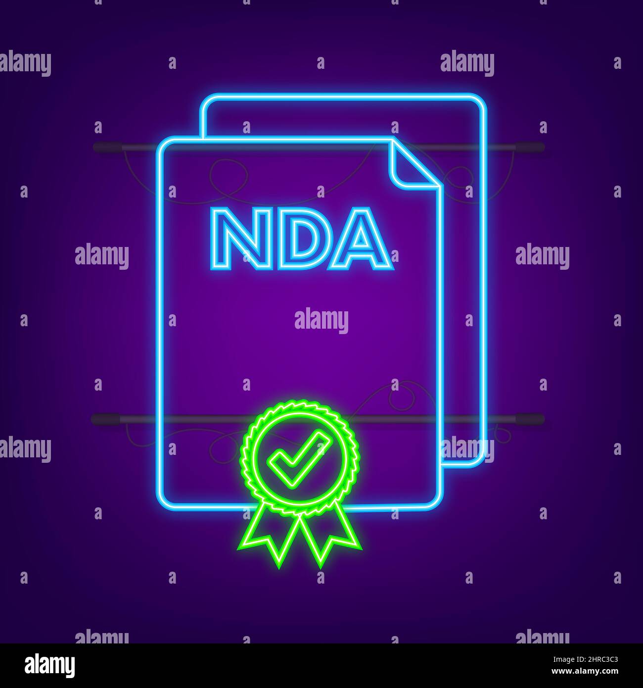 NDA Document neon icon, Non disclosure agreement, Privacy document ...