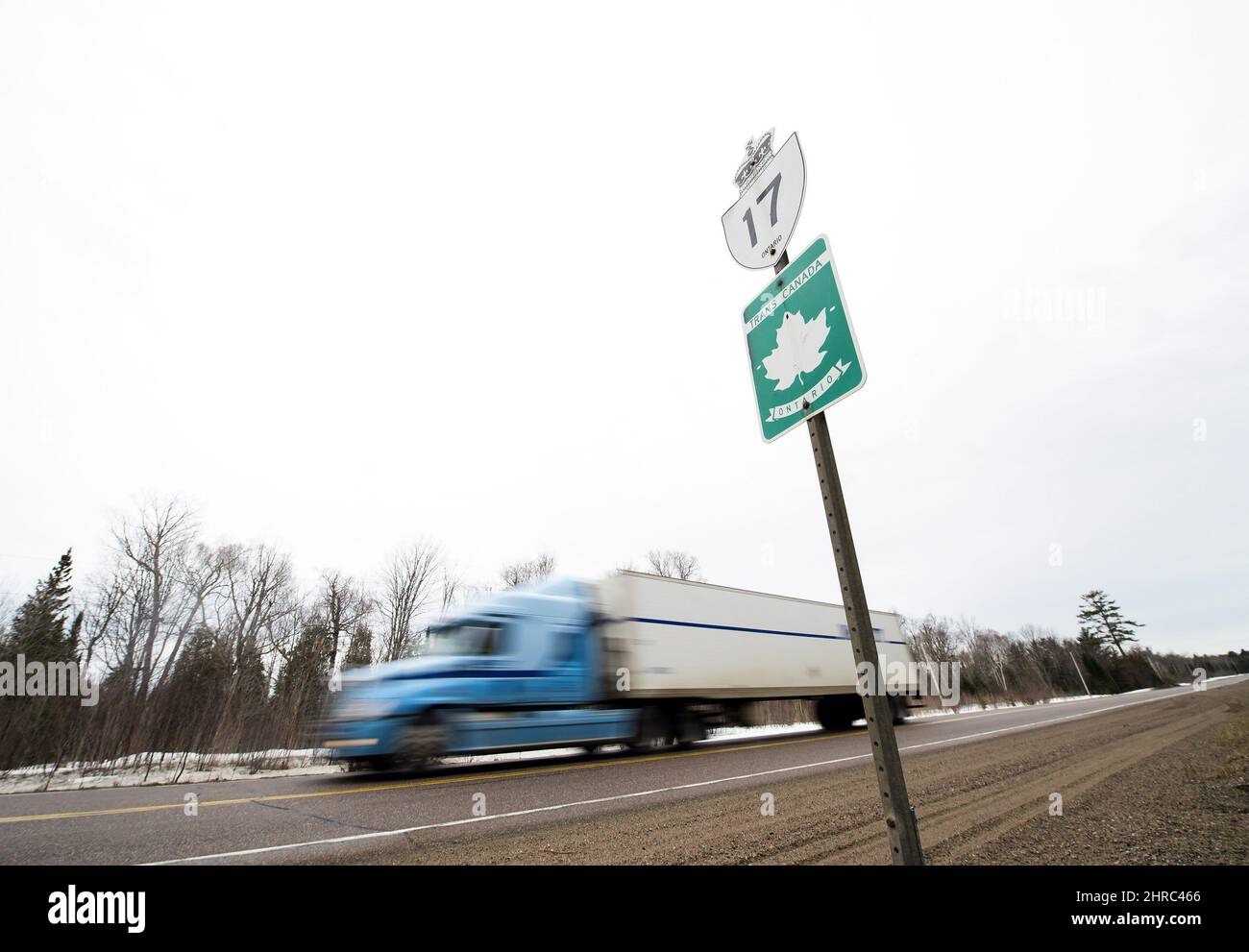 Vehicles are shown on the Trans-Canada Highway just south of Wawa, Ont ...