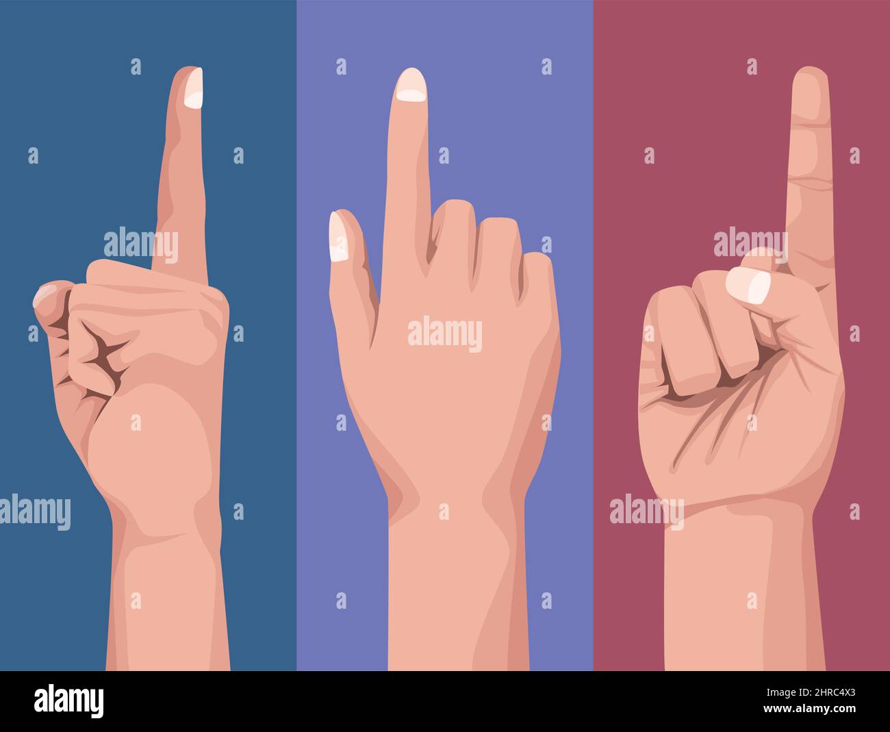 three fingers point Stock Vector Image & Art - Alamy