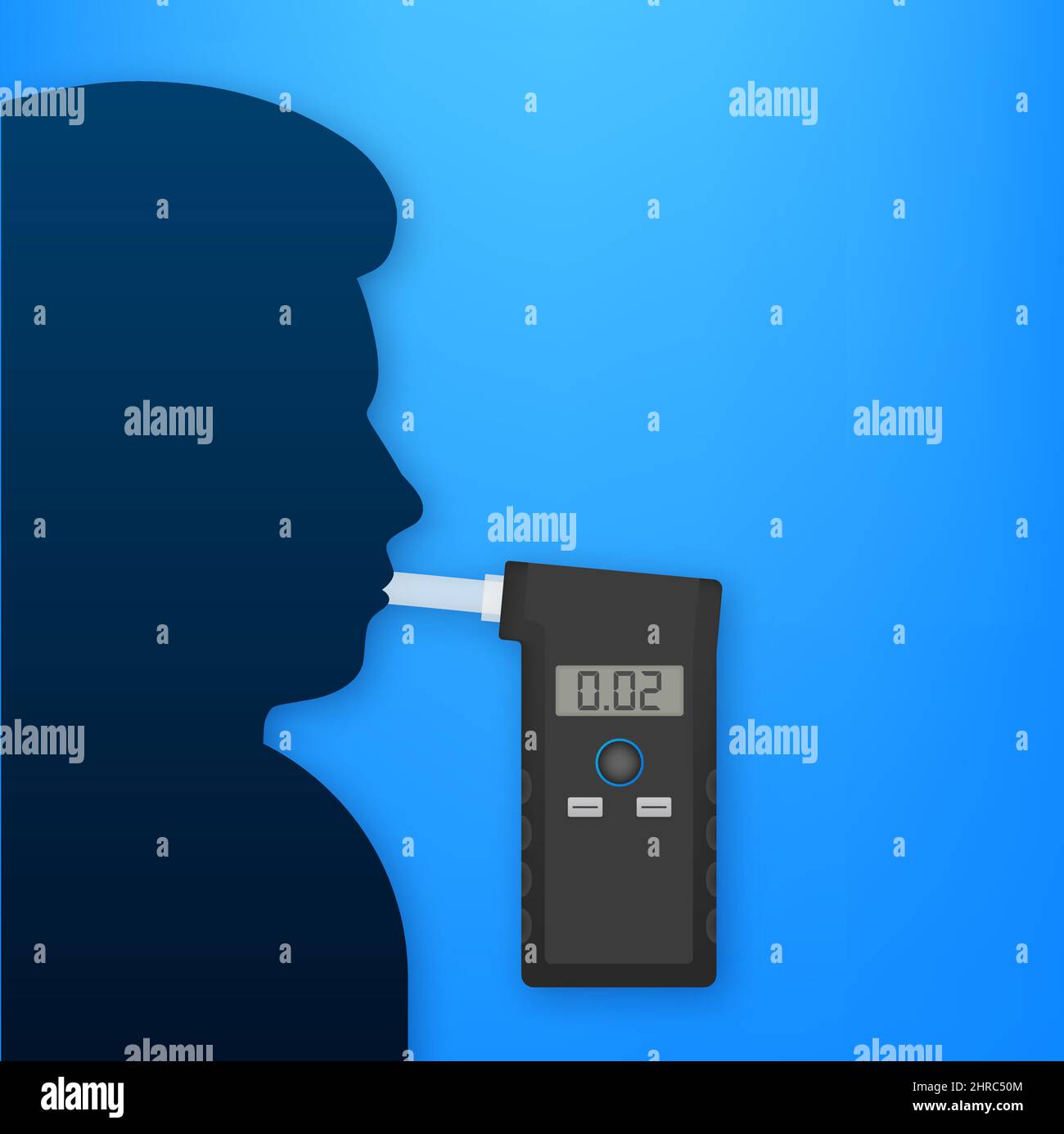 Handheld Breath Alcohol Tester Analyzer Electronic Device. Vector stock ...