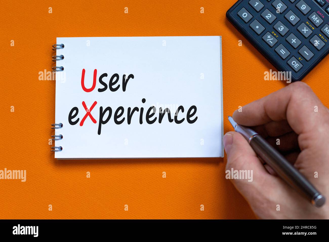 UX user experience symbol. Concept words UX user experience on white ...