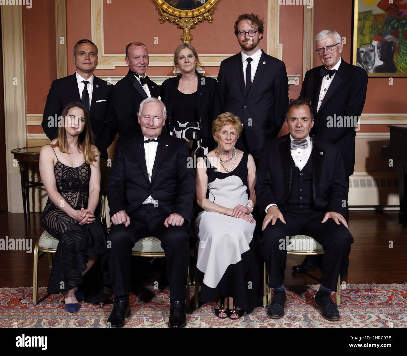 Members of the Toronto Star pose for a photograph with Governor General David Johnston and his ...
