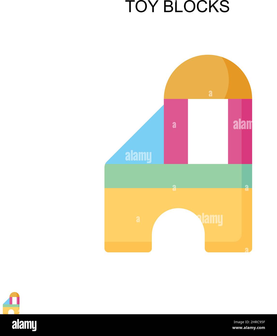 Toy blocks Simple vector icon. Illustration symbol design template for ...