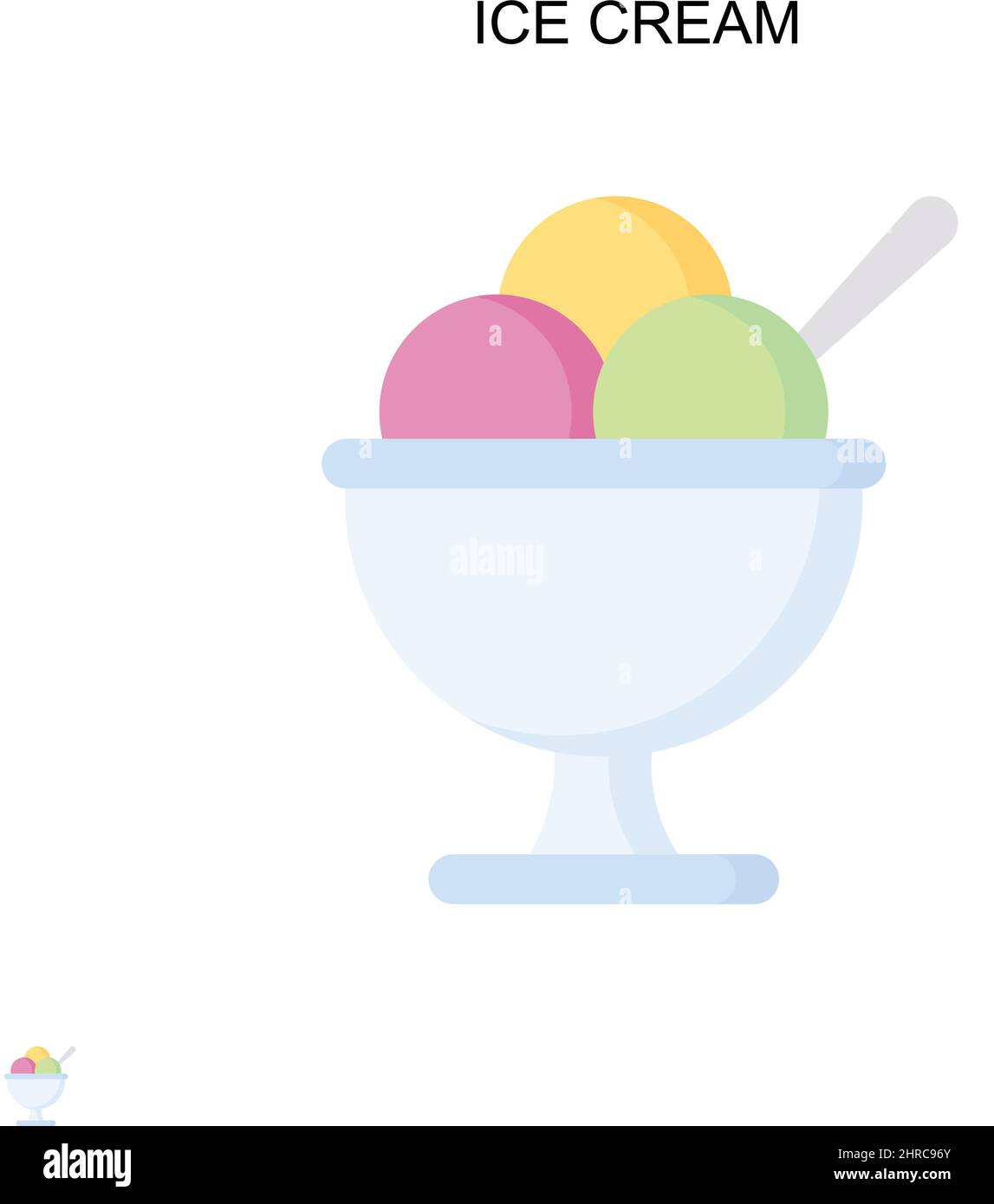 Ice cream Simple vector icon. Illustration symbol design template for ...