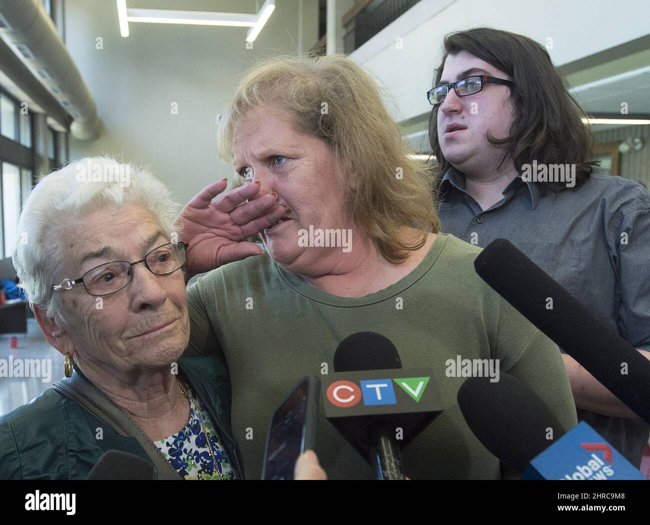 Taylor Samson's mother Linda Boutilier is flanked by his grandmother ...