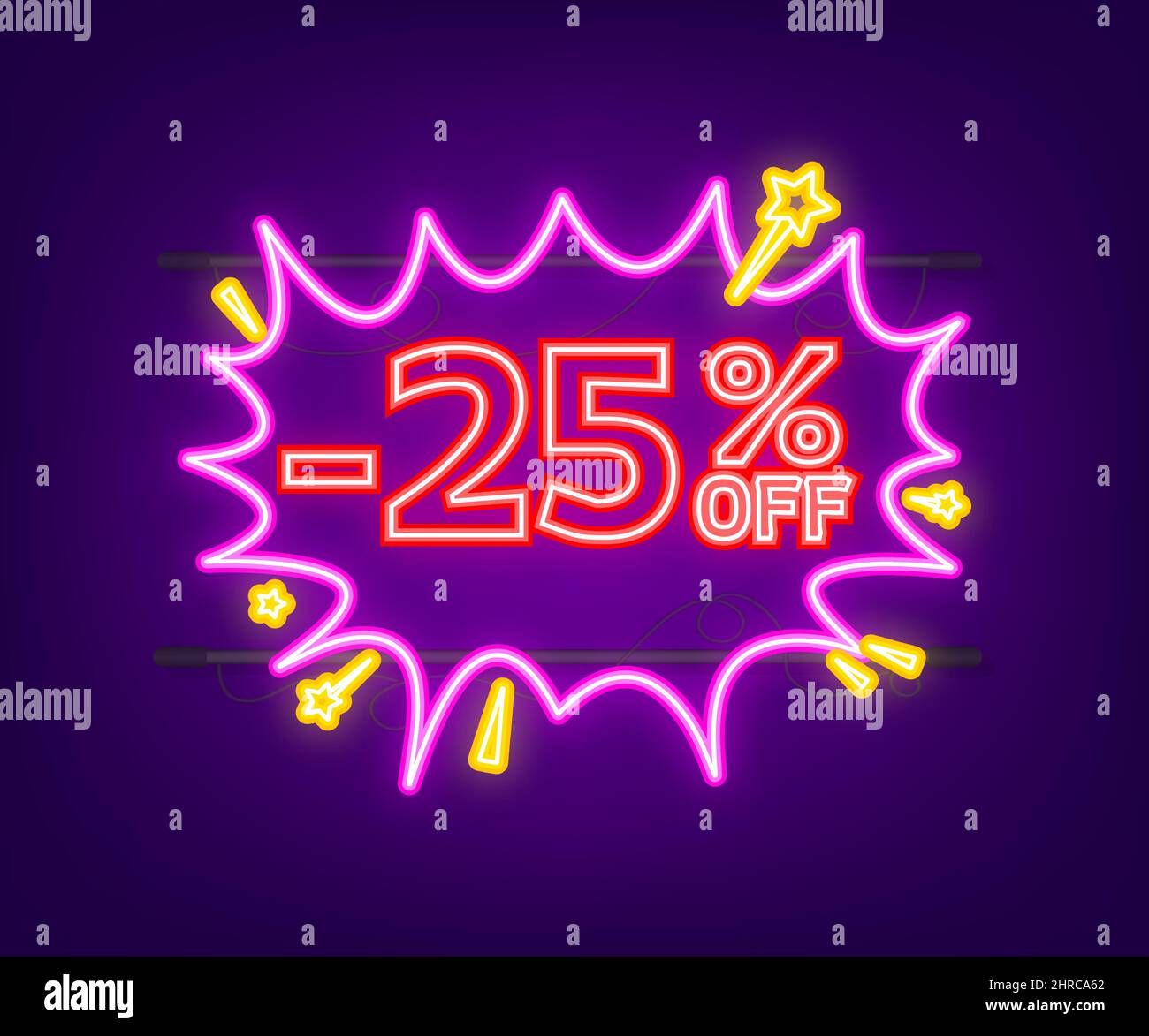 Comic speech bubbles with 25 percent OFF Sale Discount . Neon itch icon ...