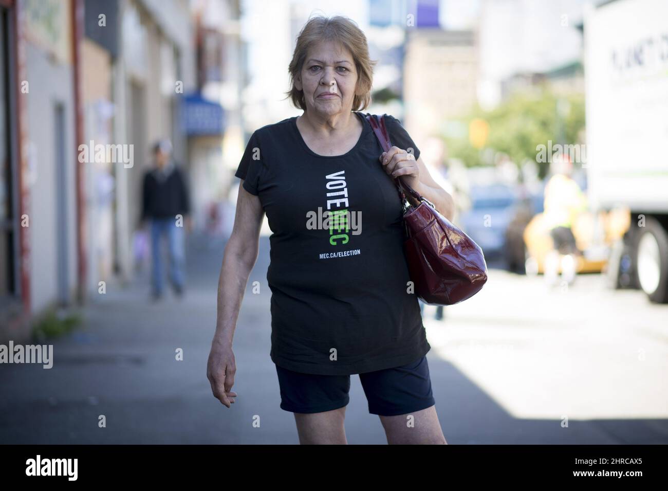 Opioid user Lorna Bird poses for a photo in Vancouver's Downtown ...