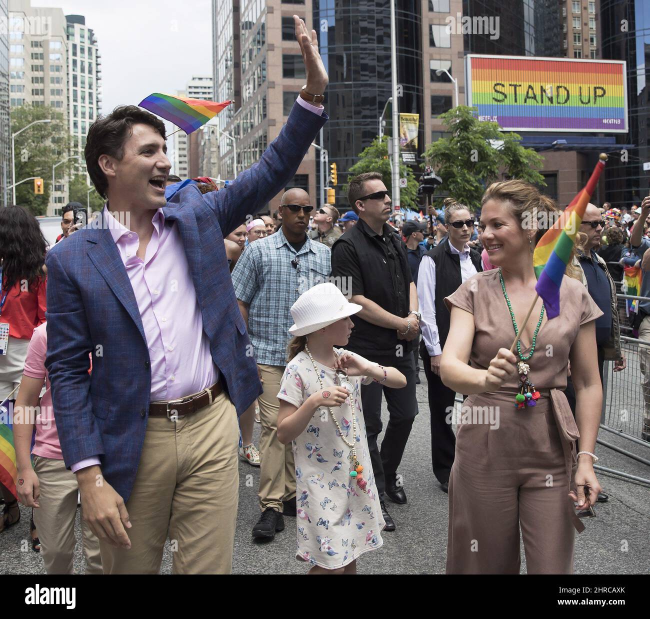 Prime Minister Justin Trudeau, his wife Sophie Gregoire Trudeau and ...