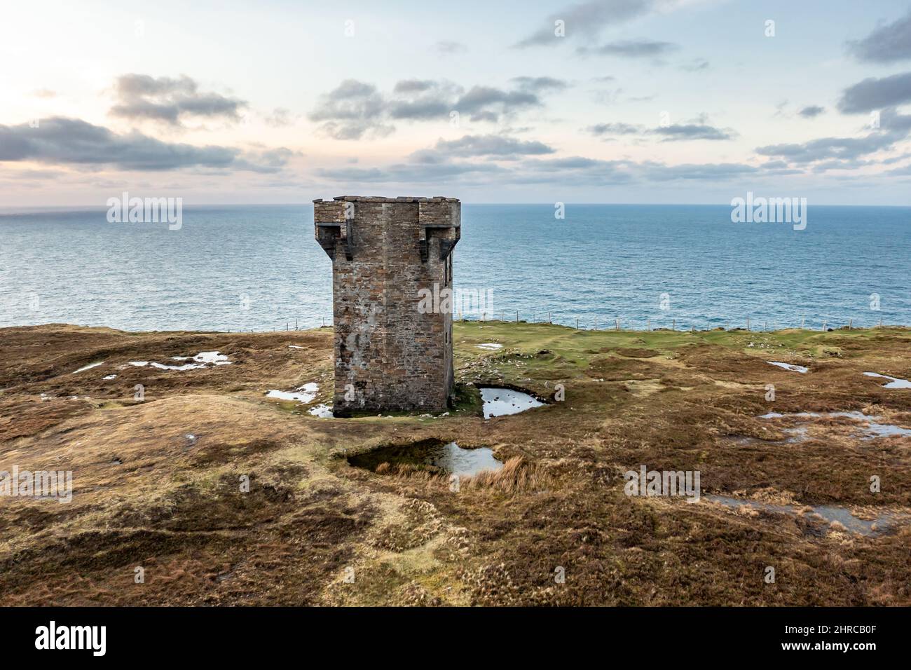 The tower at Glencolumbkille in County Donegal - Ireland Stock Photo ...