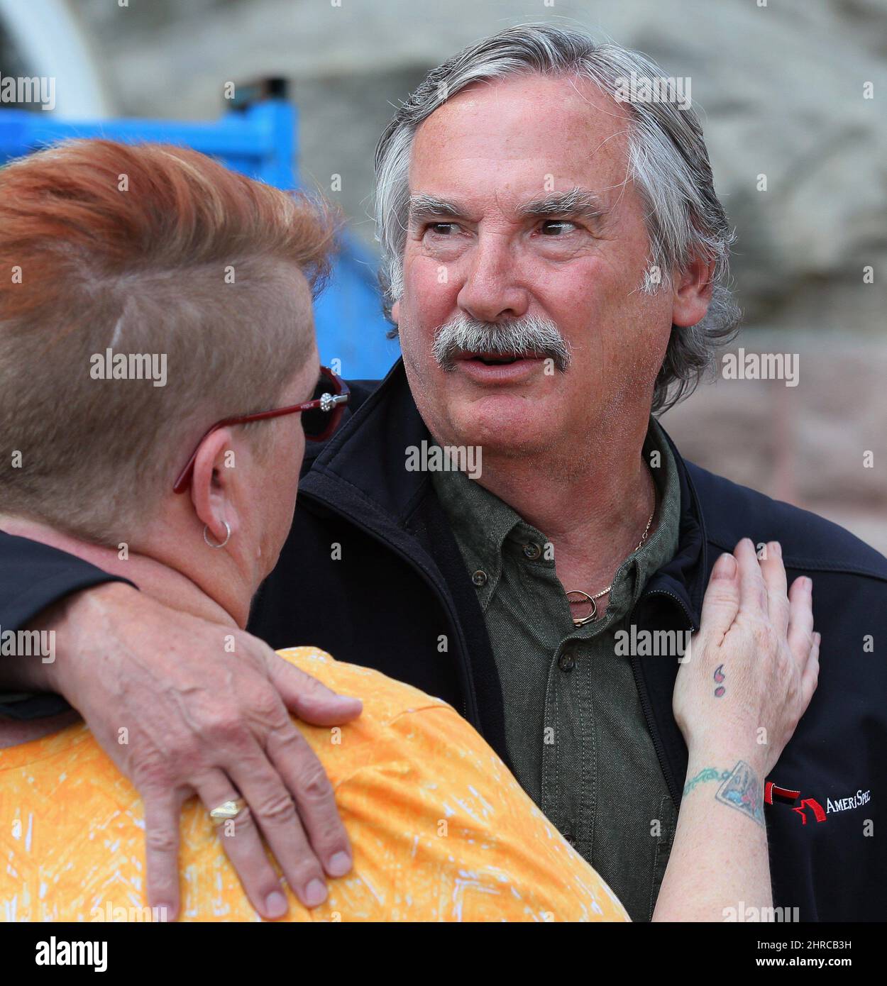 Laura Jackson (close friend of victim Maurice Granat) hugs Daniel ...