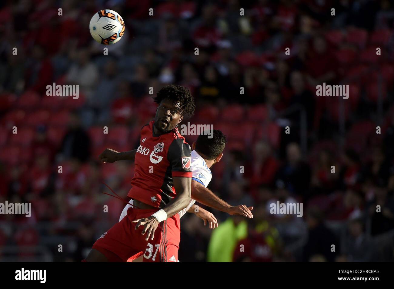Toronto FC forward Tosaint Ricketts (87) and Montreal Impact defender ...