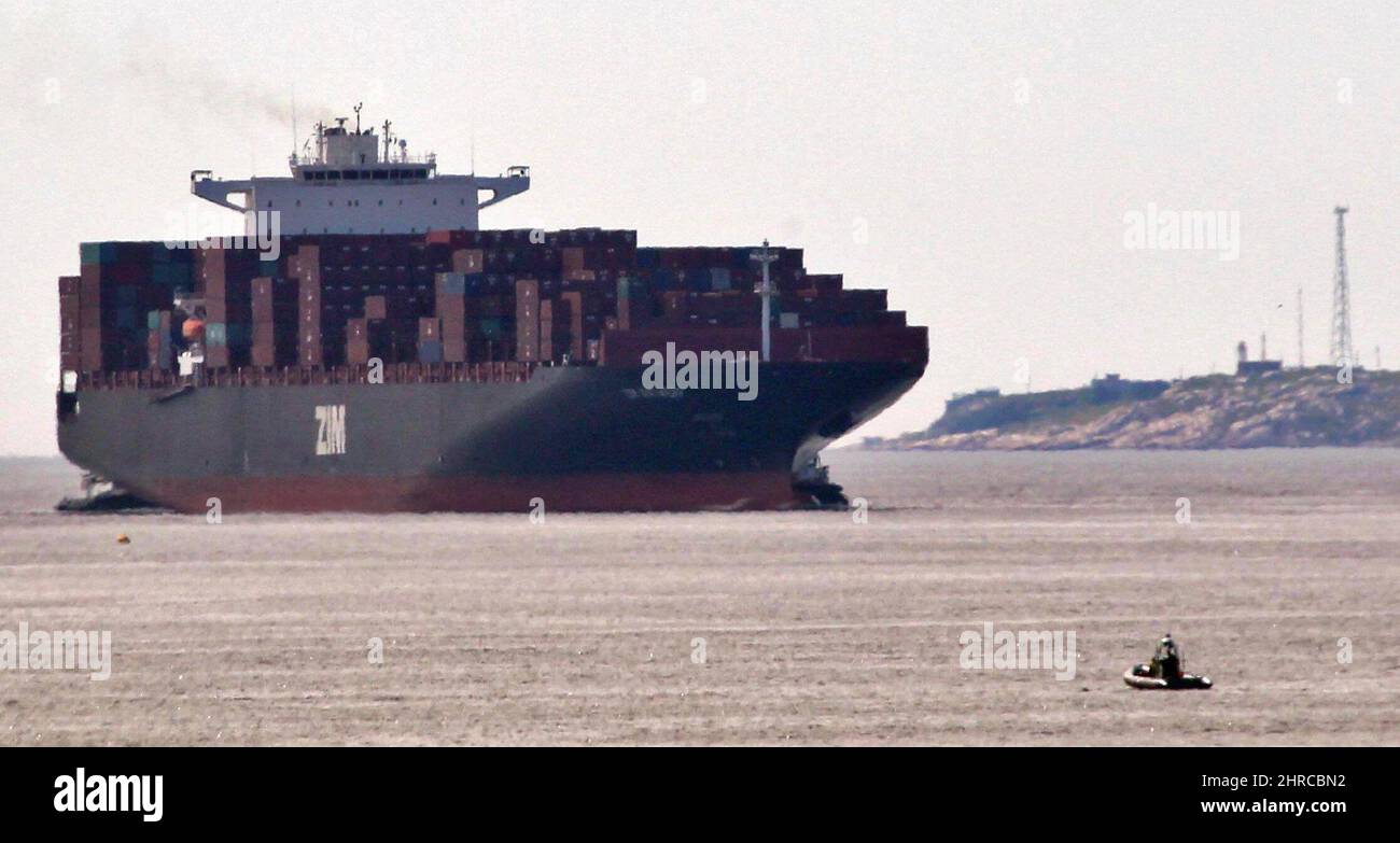The container ship Zim Antwerp arrives in Halifax, N.S. on Thursday ...