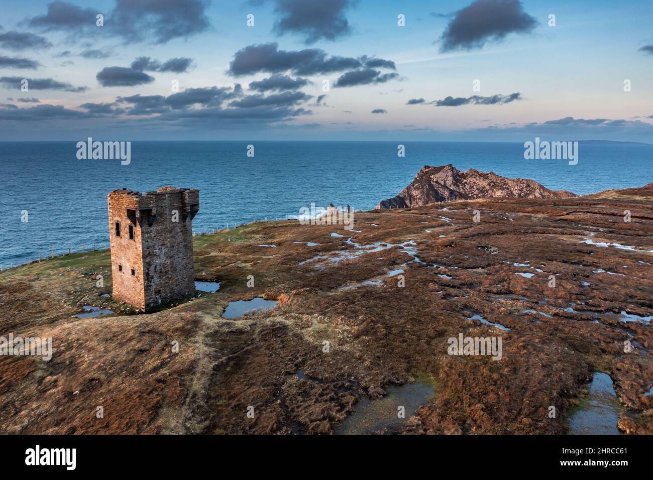 The tower at Glencolumbkille in County Donegal - Ireland Stock Photo ...
