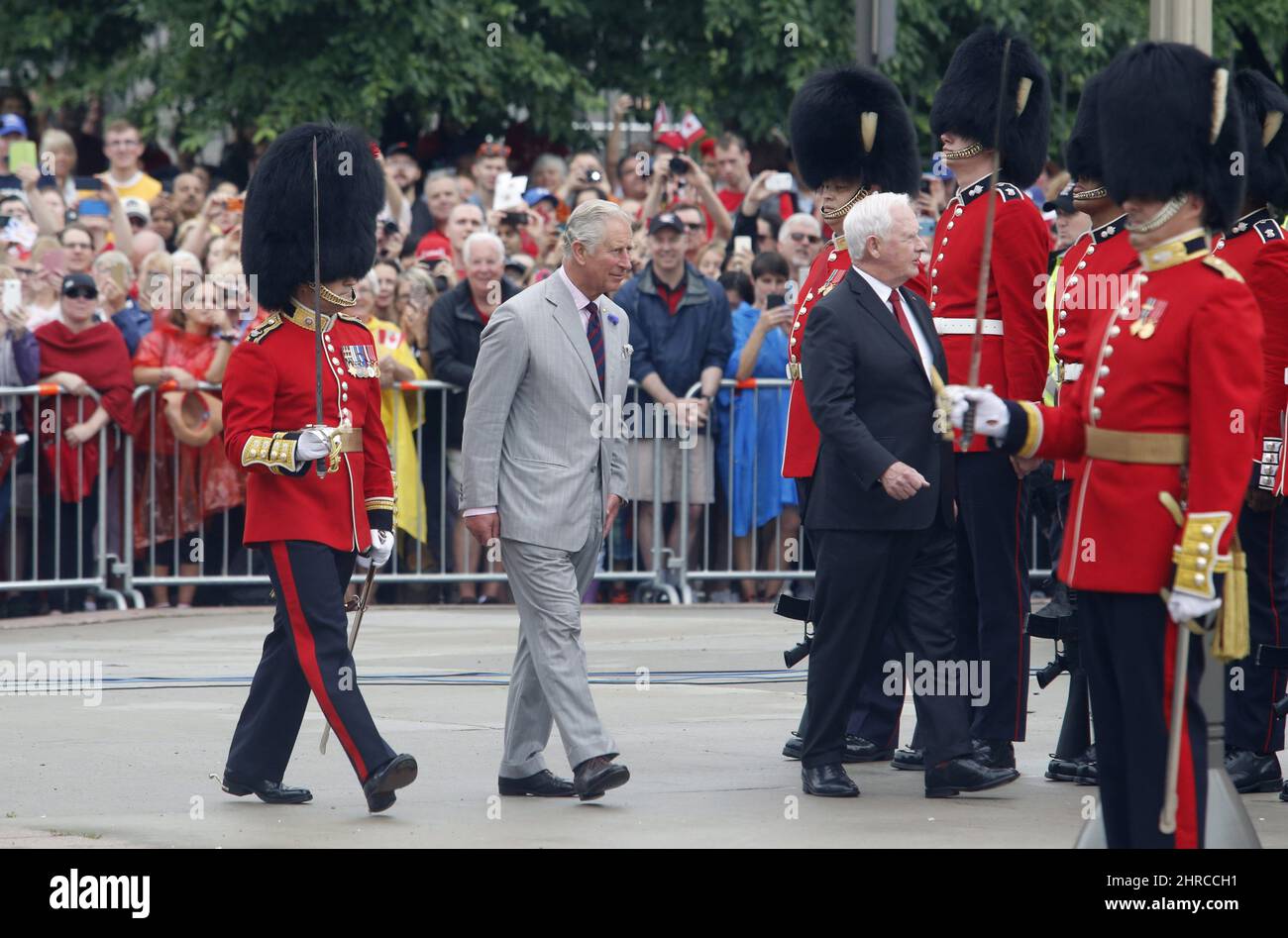 Prince Charles and Governor General David Johnston inspect the ...